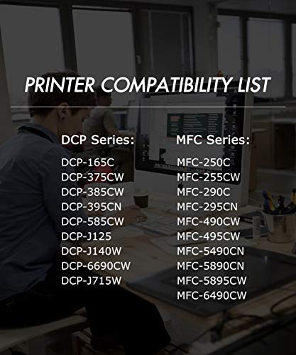 Green Toner Supply (Pack of 10) Compatible Replacement for LC61 LC65 LC-61 LC-65 Ink Cartridge LC 61 65 61/65 High Yield (4B/2C/2Y/2M) for MFC-J410W MFC-J415W MFC-J615W MFC-J630W Inkjet Printer