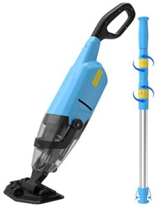 efurden handheld pool vacuum, rechargeable pool cleaner with running time up to 60-minutes ideal for above ground pools, spas and hot tub for sand and debris, blue