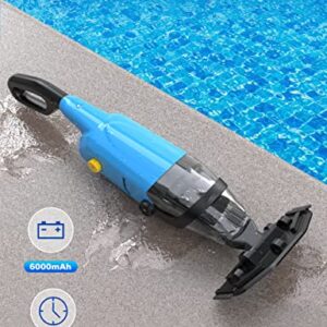 Efurden Handheld Pool Vacuum, Rechargeable Pool Cleaner with Running Time up to 60-Minutes Ideal for Above Ground Pools, Spas and Hot Tub for Sand and Debris, Blue