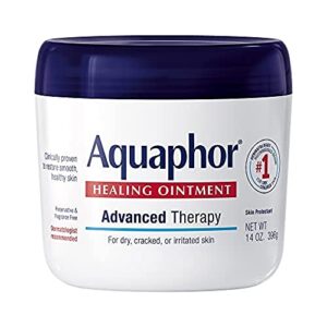 aquaphor healing ointment, advanced therapy skin protectant, dry skin body moisturizer, multi-purpose healing ointment, for dry, cracked skin & minor cuts & burns, 14 oz jar