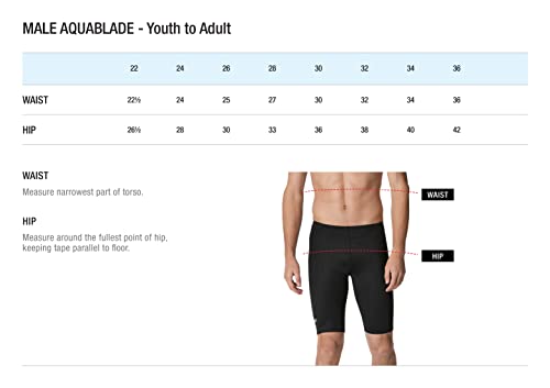 Speedo 705965 Youth Aquablade Jammer, Black - 24-Yth