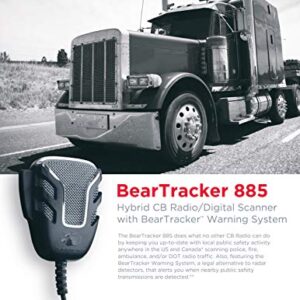 Uniden BEARTRACKER 885 Hybrid Full-Featured CB Radio + Digital TrunkTracking Police/Fire/Ambulance/DOT Scanner w/ BearTracker Warning System Alerts, 40-channel CB, 4-Watts power, 7-color display.