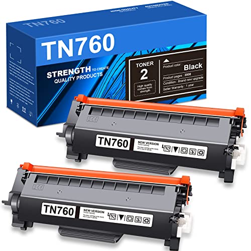 XAV Compatible TN 760 Toner Cartridge Replacement for Brother TN-760 TN760 TN 760 for HL-L2395DW HL-L2390DW HL-L2370DW HL-L2350DW MFC-L2750DWXL L2750DW L2710DW DCP-L2550DW Printer (2PK TN760 Toner)