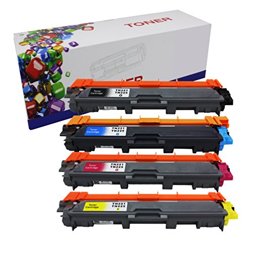 HIINK Comaptible Toner Cartridge Replacement for Brother TN221 TN225 Used in HL-3140CW HL-3170CDW MFC-9130CW MFC-9330CDW MFC-9340CDW (1 Black, 1 Cyan, 1 Yellow, 1 Magenta, 4-Pack)