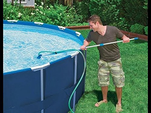 PoolSupplyTown Pool Spa Jet Vacuum Cleaner w/ Brush & 48-inch Poles, Ideal for Frame Aboveground/Inflatable Pool, Spa, Hot Tub, Pond, Fountain Vacuuming, No Electric Power Needed, Use Water Pressure From Garden Hose to Vacuum (Optional, A Telescopic Pool