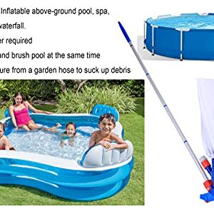 PoolSupplyTown Pool Spa Jet Vacuum Cleaner w/ Brush & 48-inch Poles, Ideal for Frame Aboveground/Inflatable Pool, Spa, Hot Tub, Pond, Fountain Vacuuming, No Electric Power Needed, Use Water Pressure From Garden Hose to Vacuum (Optional, A Telescopic Pool