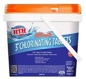 hth 42044 ultimate 3-inch chlorinating tablets swimming pool chlorine, 8 lbs