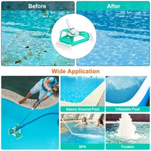 PooLuck Pool Vacuum Head with Side Nylon Bristles【Newest】, Weighted Triangular Pool Vacuum Head with Swivel Rotatable Handle, Connect 1-1/4" 1-1/2" Hose for Above Ground Pool Safe on Vinyl Liner Pool