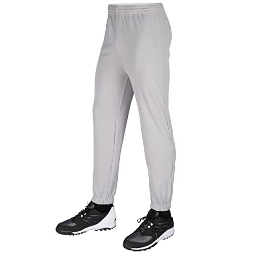 CHAMPRO Standard Performance Polyester Pull-up Baseball Pants, Grey, Small