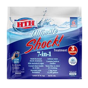 hth 52028 ultimate shock treatment swimming pool chlorine cleaner, 1 lb (pack of 6)