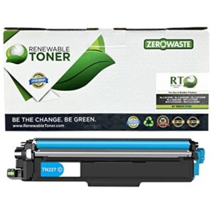 Renewable Toner TN227 Compatible Toner Cartridge High Yield Replacement for Brother TN-227 TN227 TN-227C TN227C HL-L3270 L3210 L3230C L3290 MFC-L3710 L3750 L3770 (Cyan)