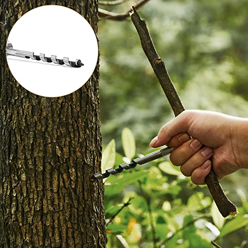 Jeereal Bushcraft Survival Scotch Eye Auger Scotch Eye Auger | Manual Hand Wood Auger, Magnesium Fire Starter Survival Tool, 2 Pack Extra Large Natural Waterproof Kindling(M-D10)