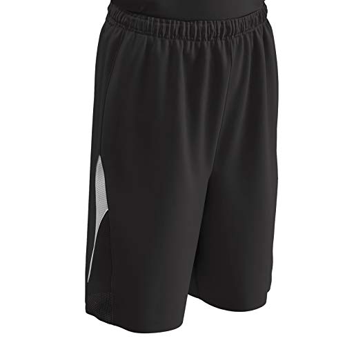 CHAMPRO Pivot Reversible Polyester Basketball Short, Adult Medium, Black, White