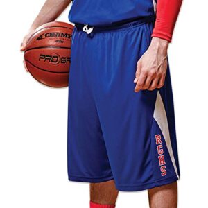 CHAMPRO Pivot Reversible Polyester Basketball Short, Adult Medium, Black, White