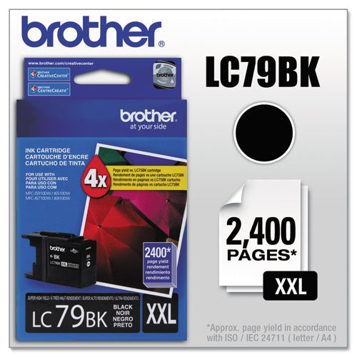 Brother - LC79BK (LC-79BK) Innobella Super High-Yield Inks_Tray, 2,400 Page-Yield, Black LC79BK (DMi EA