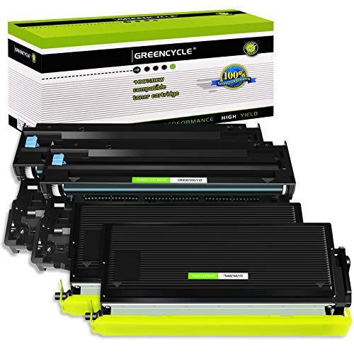 GREENCYCLE TN560 Toner Cartridge and DR500 Drum Unit Replacement Compatible for Brother DCP-8020 MFC-8420 HL-1650 HL-1850 HL-1870N HL-5040 HL-5050 HL-5070N Series Printers (Black, 2 Toner, 2 Drum)