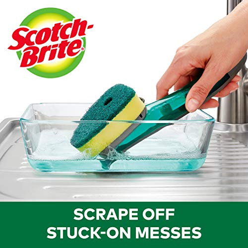 Scotch-Brite Heavy Duty Advanced Soap Control Dishwand, Control Soap With A Button, Keep Your Hands Out Of Dirty Water, Long Lasting and Reusable