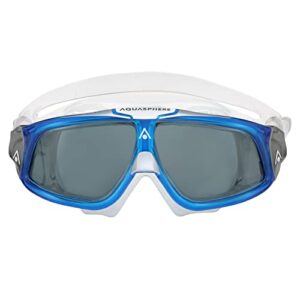 aqua sphere seal 2.0 swim goggles – comfortable leak resistant seal, distortion free vision – perfect swim mask for fitness swimmers | unisex adult, light blue/white frame, one size (ms5074109ld)