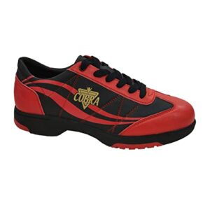 cobra bowling products ladies tcr-mr cobra rental bowling shoes- laces 7 1/2 m us, red/black