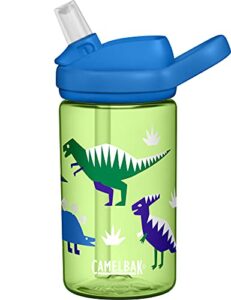 camelbak eddy+ kids bpa-free water bottle with straw, 14oz, green, model number: 2282301040