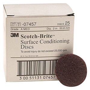 scotch-brite surface conditioning disc 07457, 2 in x nh a med, 25 per carton