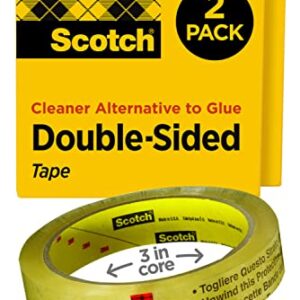 Scotch Double Sided Tape, 3/4 in x 1296 in, 2 Rolls (665-2P34-36)