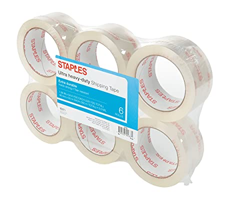 Staples 815042 Ultra Heavy Duty Shipping Tape 1.88-Inch X 54.6 Yds Clear 6/Rolls