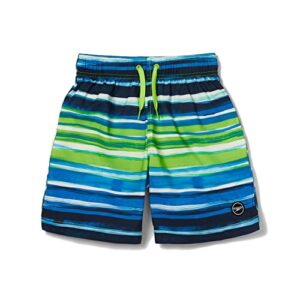 speedo boys’ standard swim trunk mid length redondo printed, river current green gecko, md (10-12 big kid)