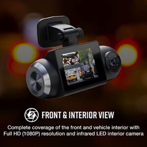 Cobra Smart Dash Cam with Interior Cam (SC 201) - Full HD 1080P Resolution, Built-in WiFi & GPS, Live Police Alerts, Incident Reports, Emergency Mayday, Drive Smarter App, 16GB SD Card Incl.