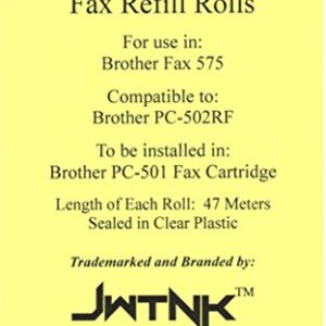 3-pack of PC-502RF Fax Film Ribbon Refill Rolls Compatible with Brother Fax 575