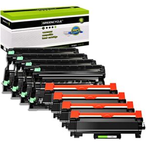 greencycle tn760 tn-760 toner cartridge dr730 drum unit set compatible for brother hl-l2350dw hl-l2395dw hl-l2390dw hl-l2370dw mfc-l2750dw mfc-l2710dw dcp-l2550dw printer (4 toner, 4 drum)