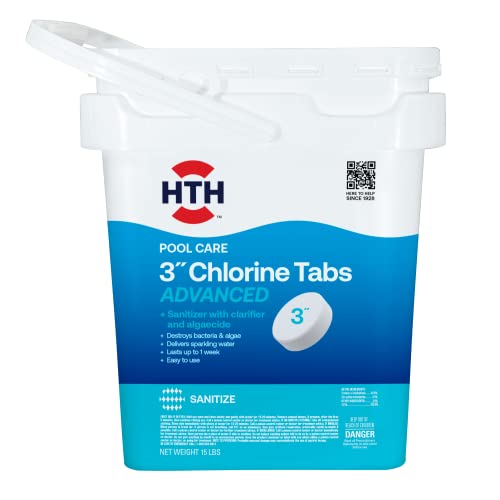 HTH 42054 Swimming Pool Care Super 3" Chlorinating Tablets, 15 lbs