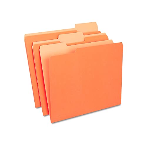 Staples 433680 Top-Tab File Folders 3-Tab Letter Size Orange 100/Box (433680)