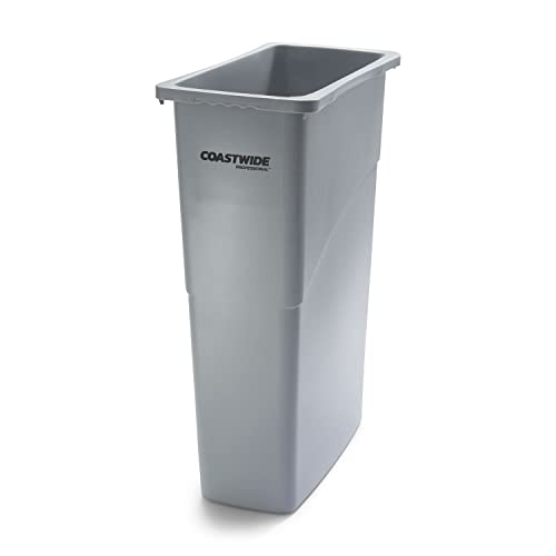 STAPLES Brighton 2625783 Indoor Trash Can Without Lid Gray Plastic 23 Gal. (Bpr50717)