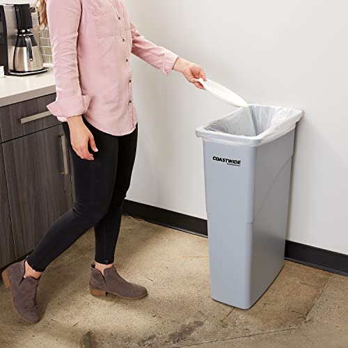 STAPLES Brighton 2625783 Indoor Trash Can Without Lid Gray Plastic 23 Gal. (Bpr50717)