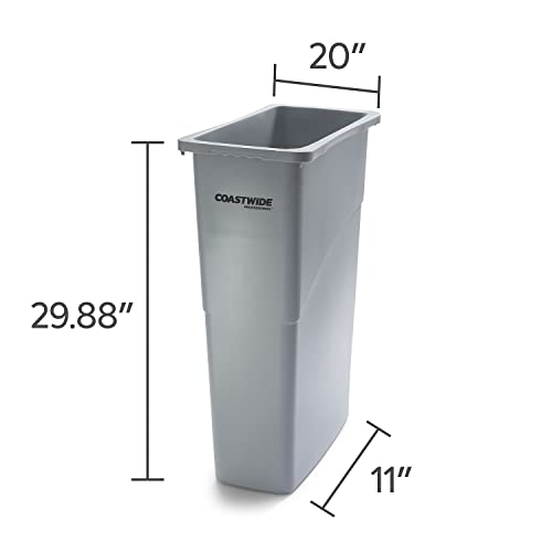 STAPLES Brighton 2625783 Indoor Trash Can Without Lid Gray Plastic 23 Gal. (Bpr50717)