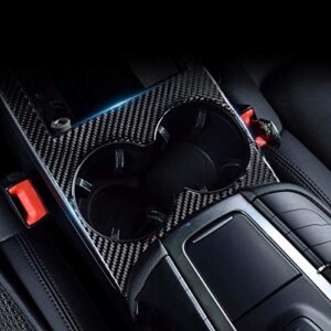 Xotic Tech Water Cup Holder Panel Cover Trim, Real Carbon Fiber, Compatible with Porsche Macan 2015-2018