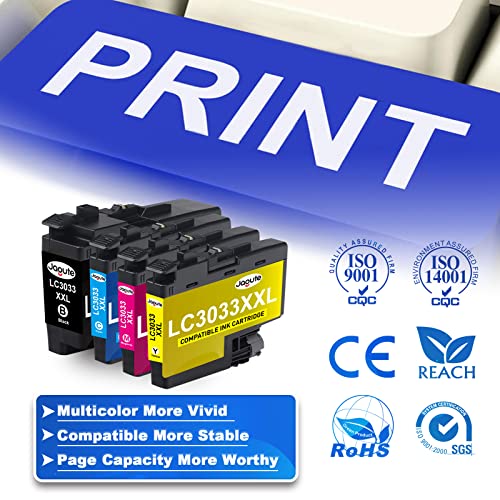 Jagute LC3033 Compatible Ink Cartridges Replacement for Brother LC3033XL LC3033XXL Ink Work with Brother MFC-J995DW MFC-J995DWXL MFC-J805DW MFC-J805DWXL MFC-J815DW Printer（BK/C/M/Y）