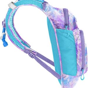 CamelBak Mini M.U.L.E. Kids Hydration Backpack for Hiking and Biking, 50 oz, Tie Dye/Pink