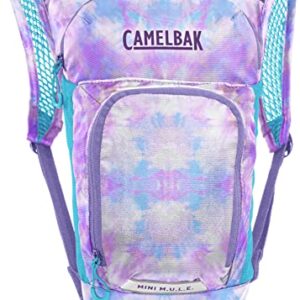 CamelBak Mini M.U.L.E. Kids Hydration Backpack for Hiking and Biking, 50 oz, Tie Dye/Pink