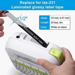 6 Multi-Color +2 Black Replace Label Compatible for Brother P-Touch Tze Label Tape