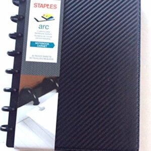 Staples ARC Customizable Notebook System Carbon fiber, Black and dark grey, 5.5" x 8.5