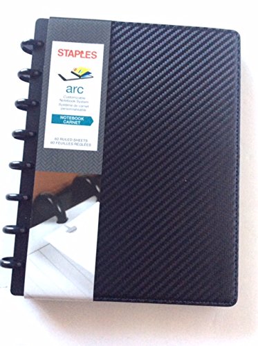 Staples ARC Customizable Notebook System Carbon fiber, Black and dark grey, 5.5" x 8.5