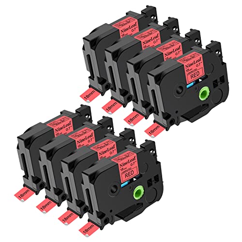 NineLeaf 8 Pack Compatible for Brother P-Touch TZe-441 TZ-441 TZe441 TZ441 Black on Red Label Tape 18mm 0.7 3/4'' Laminated TZe TZ Tape for Ptouch PT-7600 PT-9200DX PT-9200PC PT-9400 Label Maker