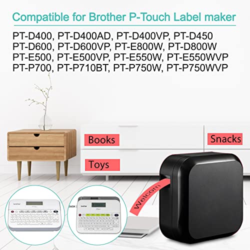 NineLeaf 8 Pack Compatible for Brother P-Touch TZe-441 TZ-441 TZe441 TZ441 Black on Red Label Tape 18mm 0.7 3/4'' Laminated TZe TZ Tape for Ptouch PT-7600 PT-9200DX PT-9200PC PT-9400 Label Maker