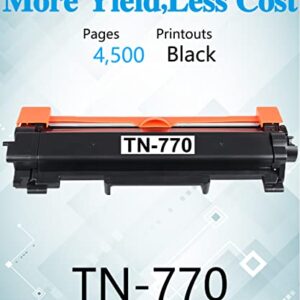 MM MUCH & MORE Compatible Toner Cartridge Replacement for Brother TN770 TN-770 TN 770 Used with HL-L2370DW MFC-L2750DW HL-L2370DWXL MFC-L2750DWXL Printers (1-Pack, Black)