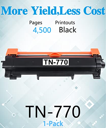 MM MUCH & MORE Compatible Toner Cartridge Replacement for Brother TN770 TN-770 TN 770 Used with HL-L2370DW MFC-L2750DW HL-L2370DWXL MFC-L2750DWXL Printers (1-Pack, Black)