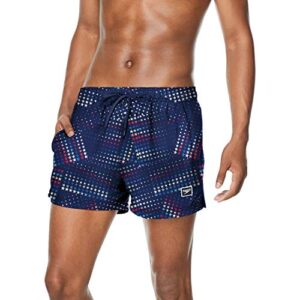 speedo men’s standard swim trunk short length redondo printed, starry navy, large