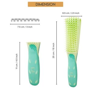 EZ Detangler Brush - Detangling Brush for All Texture Hair types from Kinky to Wavy, Thin to Thick. Detangler Brush. Wet Brush to detangle & style. Easy Detangling for Natural Curly Hair, 2A- 4C texture w/o the pain (Aqua Mist)