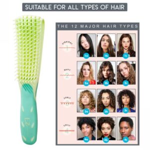 EZ Detangler Brush - Detangling Brush for All Texture Hair types from Kinky to Wavy, Thin to Thick. Detangler Brush. Wet Brush to detangle & style. Easy Detangling for Natural Curly Hair, 2A- 4C texture w/o the pain (Aqua Mist)